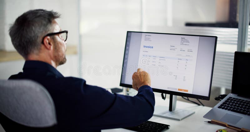 Digital Electronic Bill and Accountant E Invoice Stock Photo - Image of ...