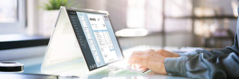 Digital Electronic Bill and Accountant E Invoice Stock Image - Image of ...