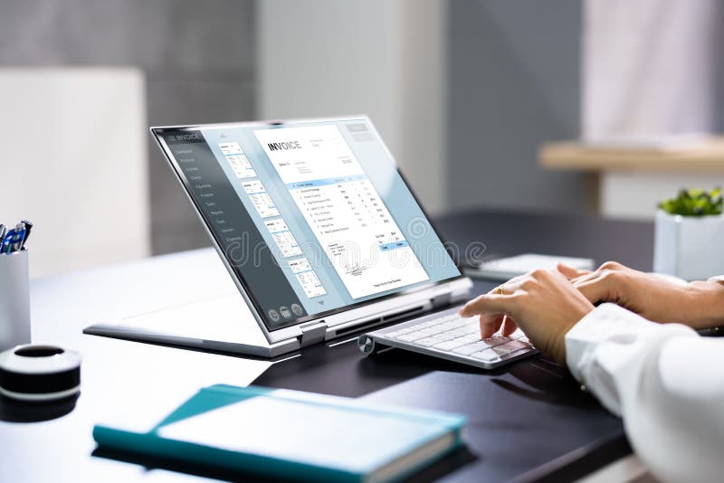 Digital Electronic Bill and Accountant E Invoice Stock Photo - Image of ...