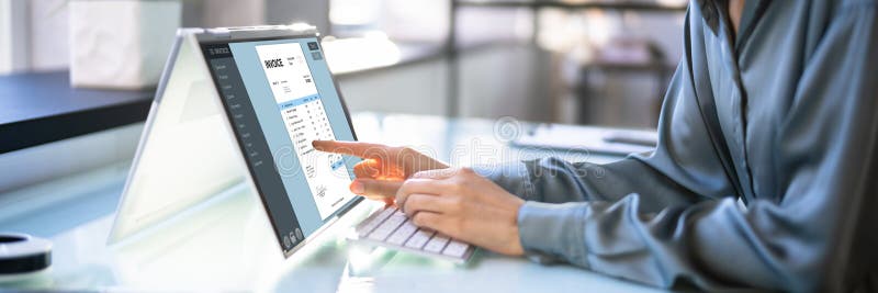 Digital Electronic Bill and Accountant E Invoice Stock Photo - Image of ...