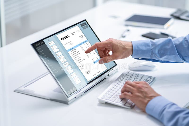 Digital Electronic Bill and Accountant E Invoice Stock Photo - Image of ...