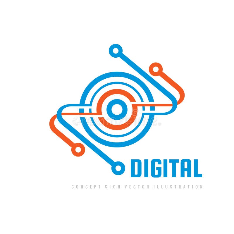 Digital Tech - Vector Business Logo Template Concept Illustration. Gear ...