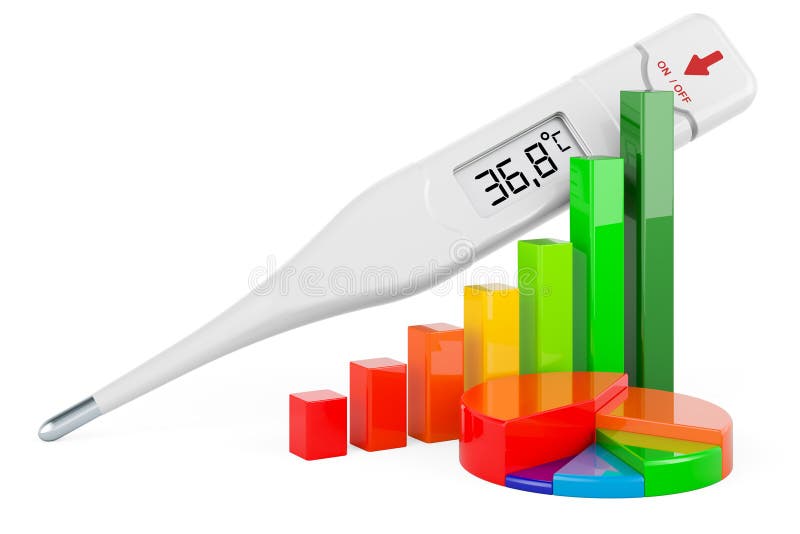 Thermometer with chart stock illustration. Illustration of goal - 202886814