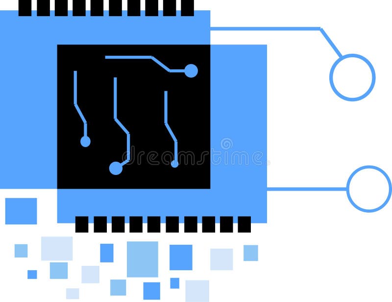 Digital Electronics Chip Logo Stock Vector - Illustration of hardware ...