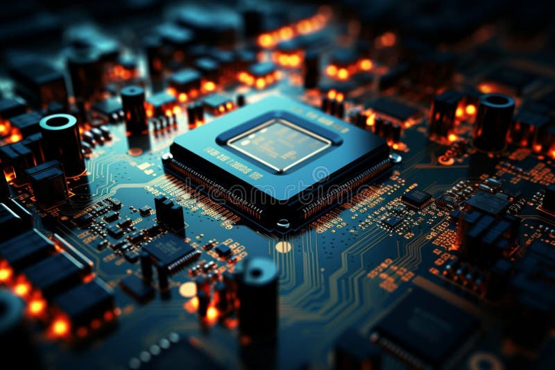 Digital Elegance Transistors, Resistors, and Microchips Form a ...