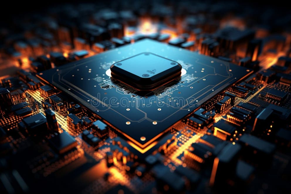 Digital Elegance Transistors, Resistors, and Microchips Form a ...