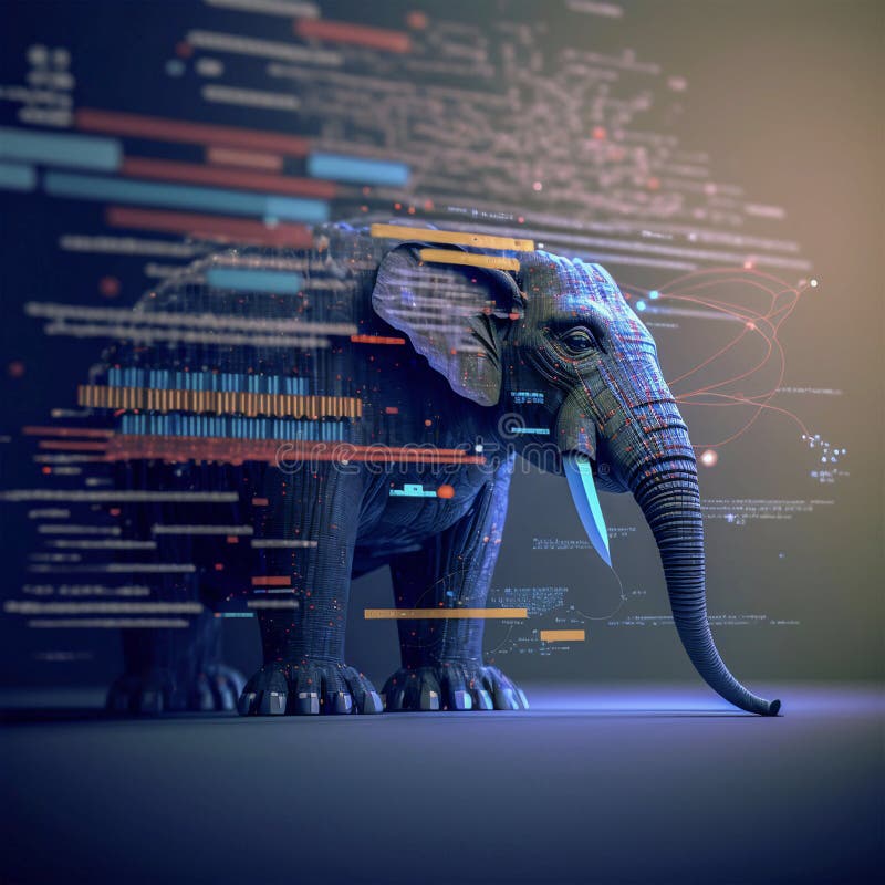Digital Elephant stock illustration. Illustration of grace - 271282386
