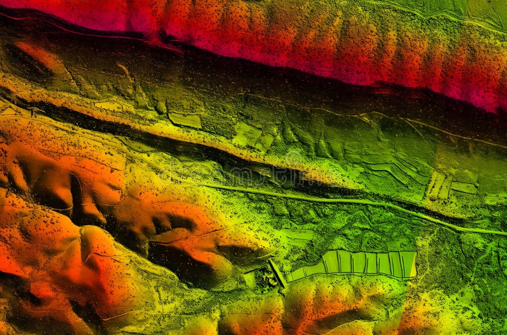 Digital Elevation 3D Terrain DEM Topographic Model Stock Photo - Image ...