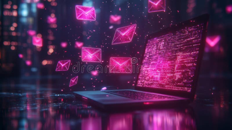 Digital Email Communication Concept Generative AI Stock Illustration ...