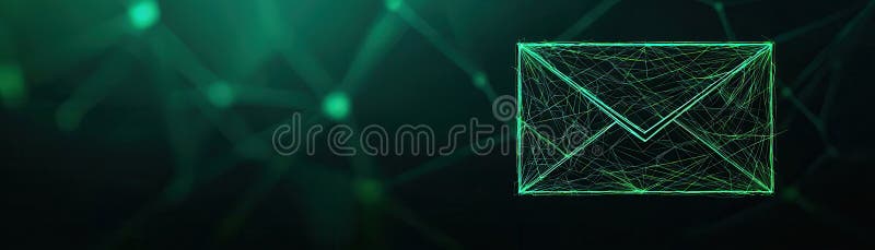Digital Email Icon on Abstract Network Background Stock Illustration ...