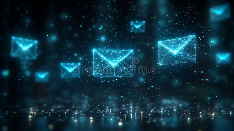 Digital Email Icon on a Futuristic Background Generative AI Stock ...