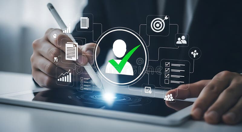 Digital Employee Verification & Onboarding Process Stock Illustration ...