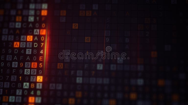 Digital Encrypted Code on Computer Monitor Stock Image - Image of ...