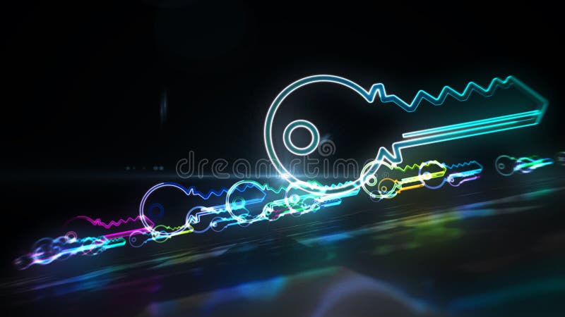 Key Encryption Symbol Abstract 3d Illustration Stock Illustration ...