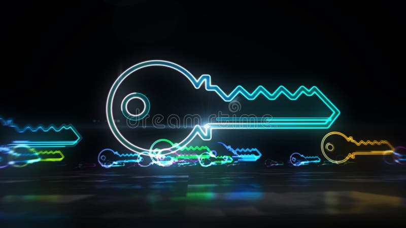 Key Encryption Symbol Abstract 3d Illustration Stock Illustration ...