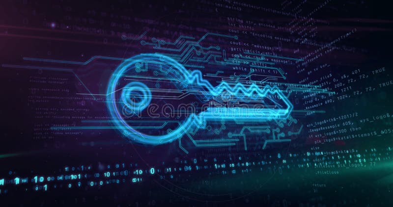 Key Encryption Symbol Abstract 3d Illustration Stock Illustration ...