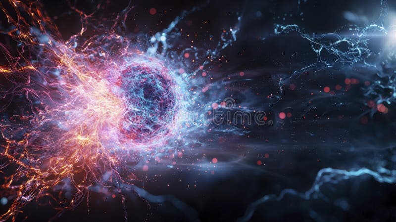 Digital Energy Explosion Abstract Sci-fi Concept High-tech Environment ...