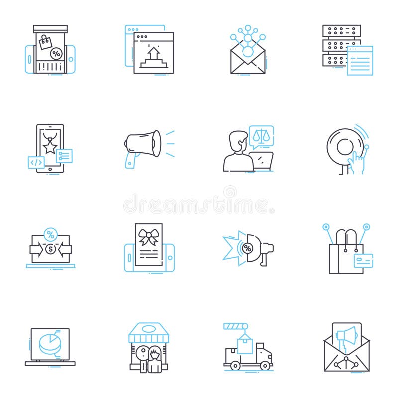 Digital Engine Linear Icons Set. Efficiency, Innovation, Automation ...