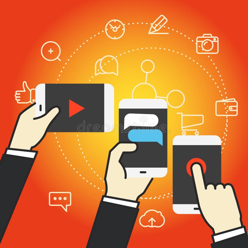 Digital Entertainment Vector Illustration Stock Vector - Illustration ...