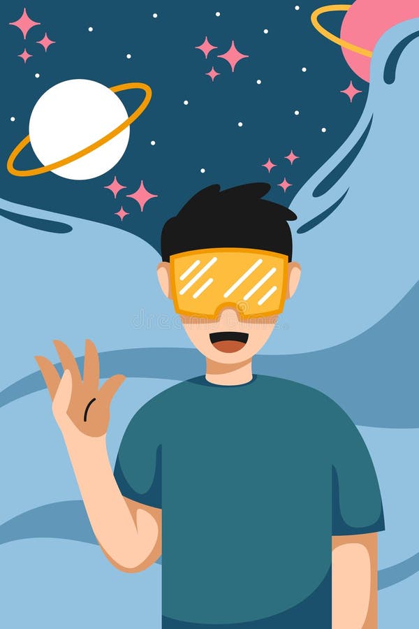 Digital Entertainment Virtual Reality Illustration Stock Vector ...