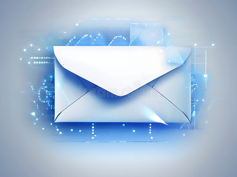 Digital Envelope Icon on White Stock Illustration - Illustration of ...