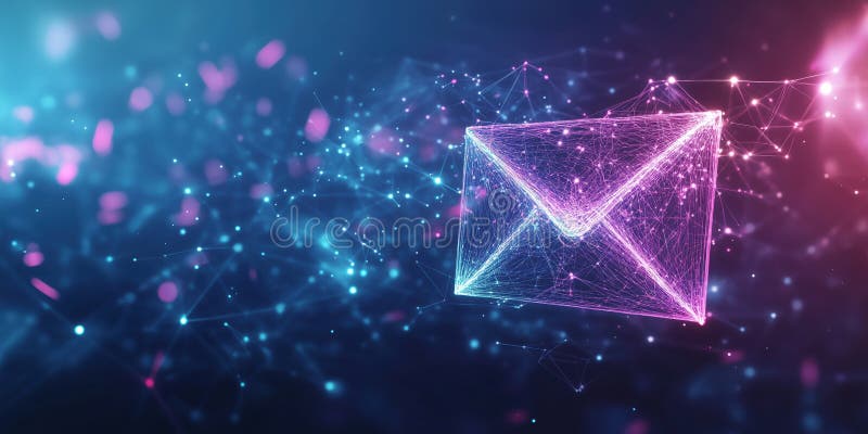 Digital Envelope Symbolizing Email Communication Vibrant Abstract ...