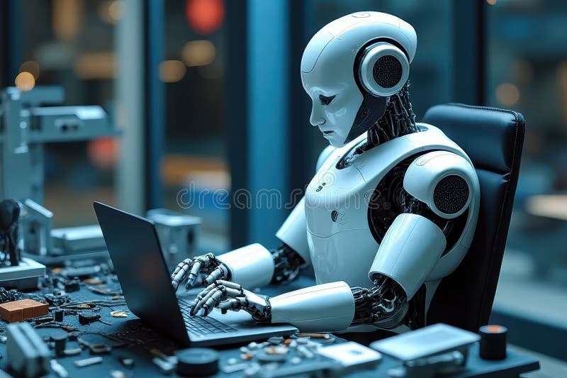 Digital Environment AI Robot Learning Innovation Stock Illustration ...