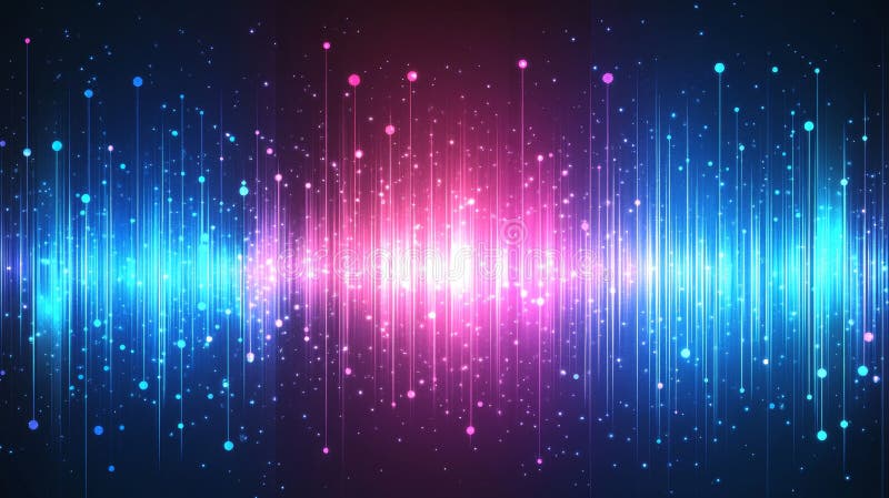 A Digital Environment with Glowing Waves and Data Points that ...