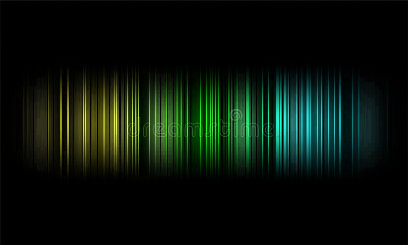 Digital Equalizer Audio Sound Waves on Black Background, Stereo Sound ...