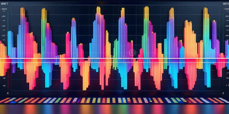 Digital Equalizer Sound Waves Colorful Bars Glowing Effect Stock Photo ...