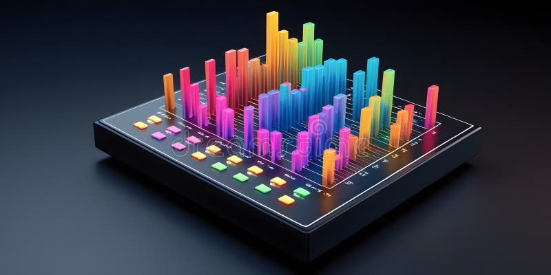 Digital Equalizer Sound Waves Colorful Bars Glowing Effect Stock Photo ...
