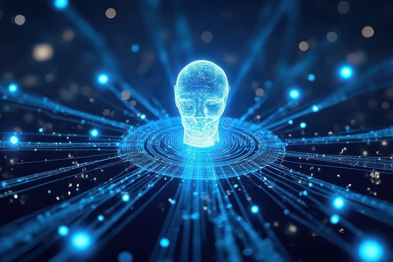 Digital Era AI Influenced Ecosystems Stock Illustration - Illustration ...