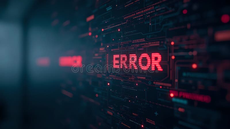 Digital Error Message Displayed on Circuit Board Stock Illustration ...