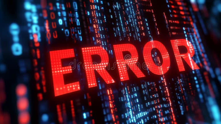 A Digital Error Sign Featuring a Glitch Effect Set Against a Backdrop ...