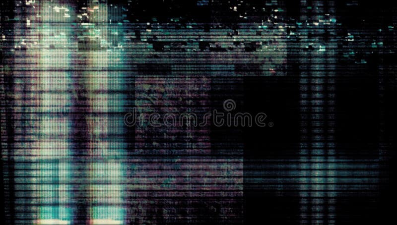 Digital Errors on the Screen. Colorful Stripes Noisy Television Screen ...