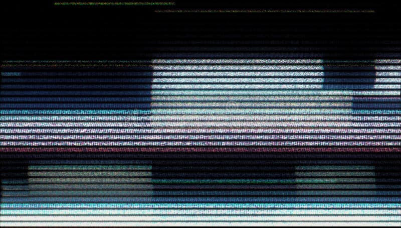 Digital Errors on the Screen. Colorful Stripes Noisy Television Screen ...