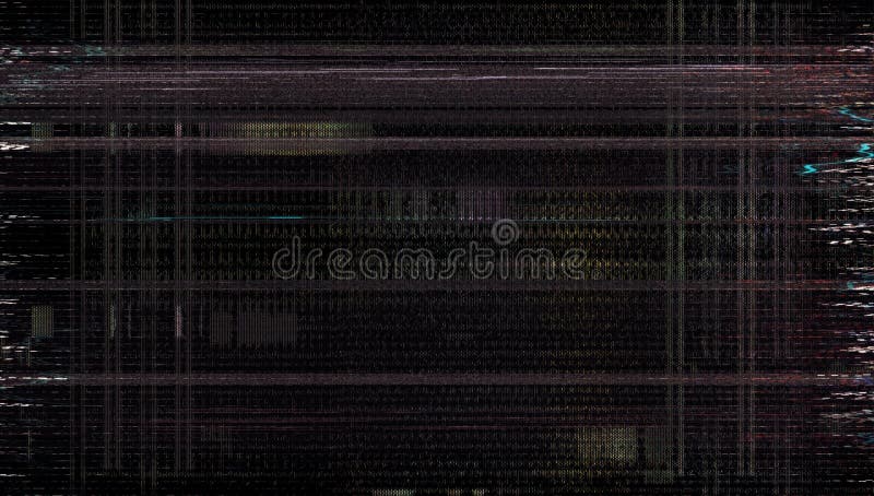 Digital Errors on the Screen. Colorful Stripes Noisy Television Screen ...