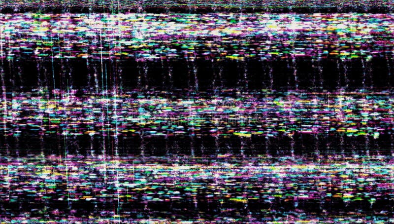 Digital Errors on the Screen. Colorful Stripes Noisy Television Screen ...