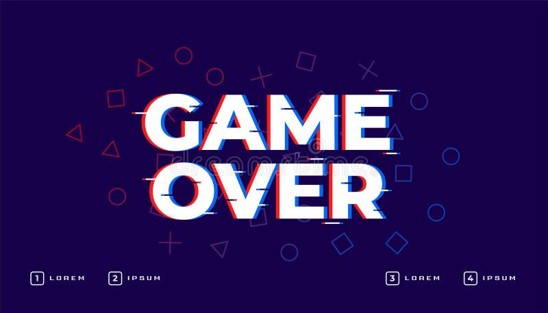 Digital Esport Game Over Web Screen Banner Design Stock Vector ...