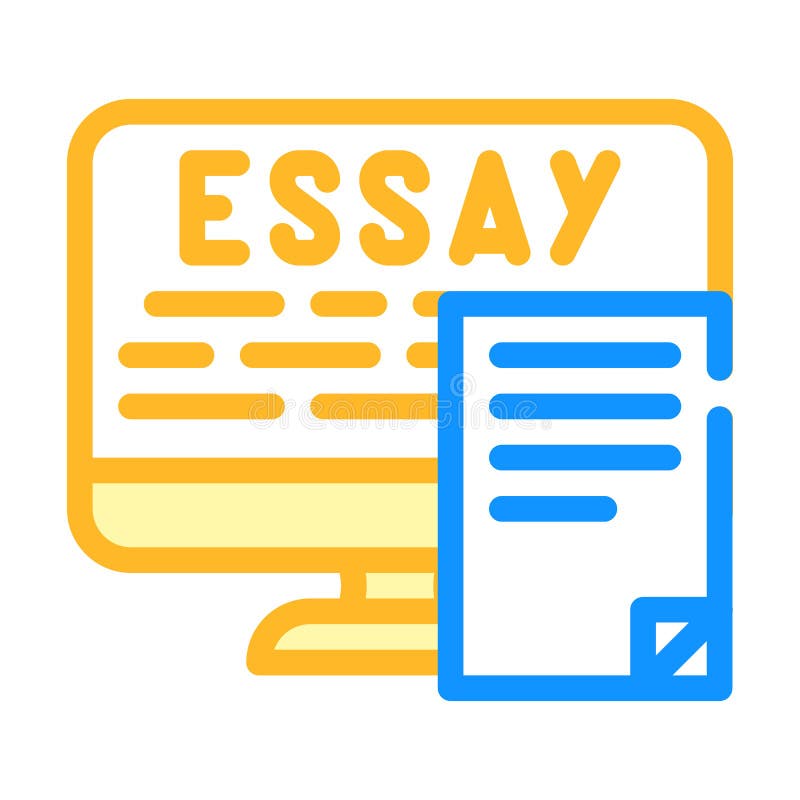Digital Essay Color Icon Vector Illustration Color Stock Vector ...