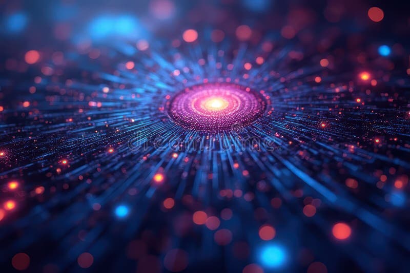 Digital Ether: Abstract Tech-Inspired Art Stock Illustration ...