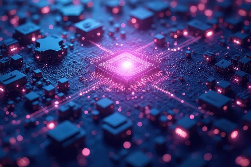 Digital Ether: Abstract Tech-Inspired Art Stock Illustration ...