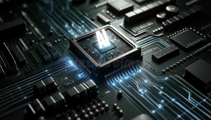 Digital Evolution AI Chip Integration on Circuit Board an Artificial ...