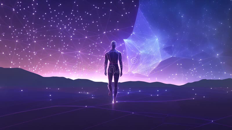 Digital Evolution of Human in a Wireframe Stock Video - Video of tech ...