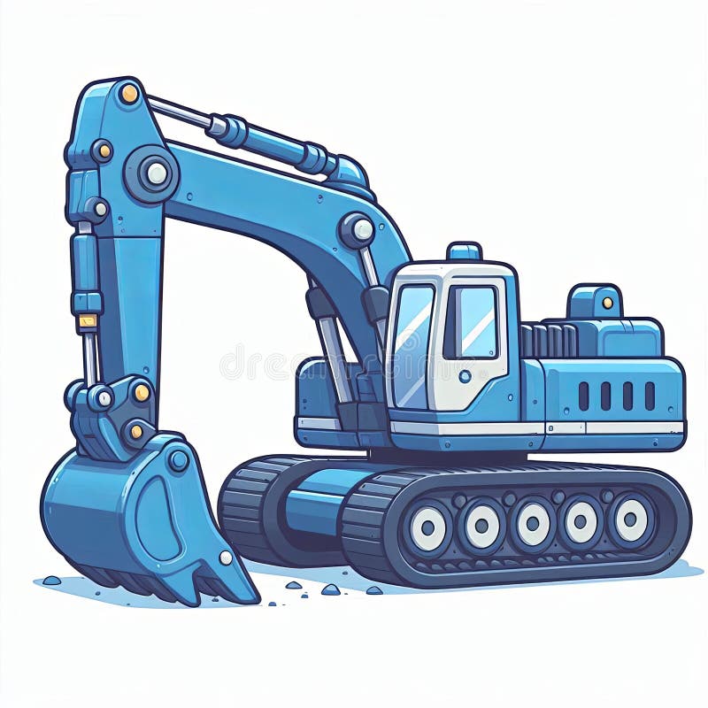 Digital Excavator Artwork stock illustration. Illustration of ...