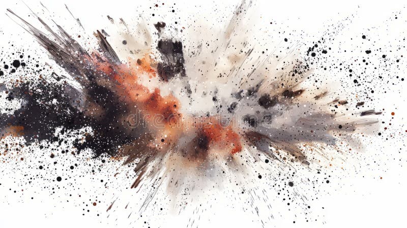 Digital Explosion of Pixel Particles Dispersing Outward, White ...