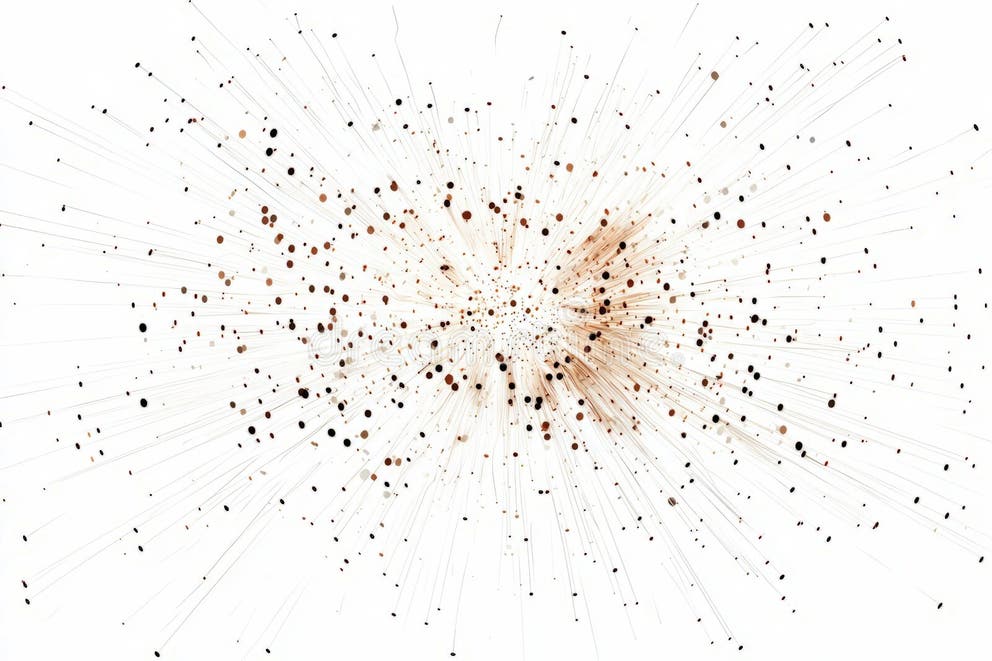 Digital Explosion of Pixel Particles Dispersing Outward, White ...