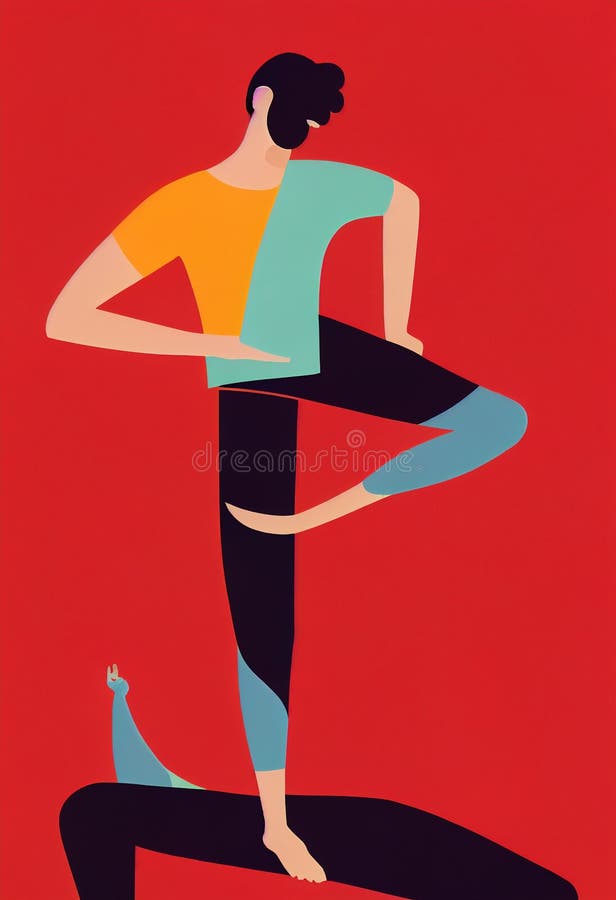 Digital Expressive Dancing Pose, Colorful, Vibrant Illustration. Stock ...