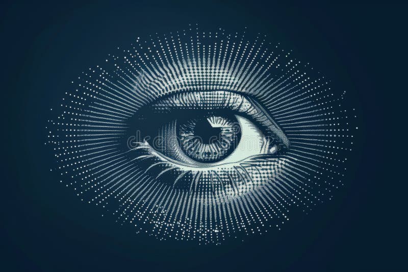 Digital Eye Art Featuring High-contrast Lines and Patterns in a ...