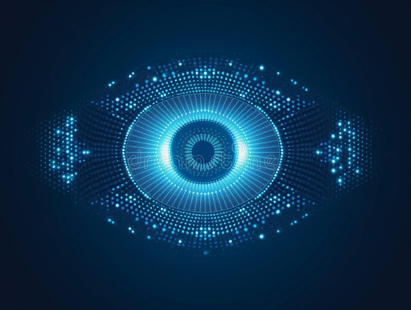 Digital Eye with Blue Light Effects Stock Photo - Image of matrix, tech ...